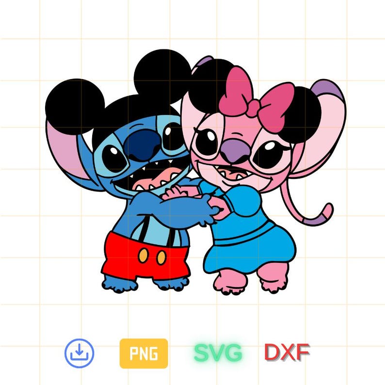 Stitch Angel Mickey & Minnie Svg, Love Svg , Kawaii Svg, Cricut ...