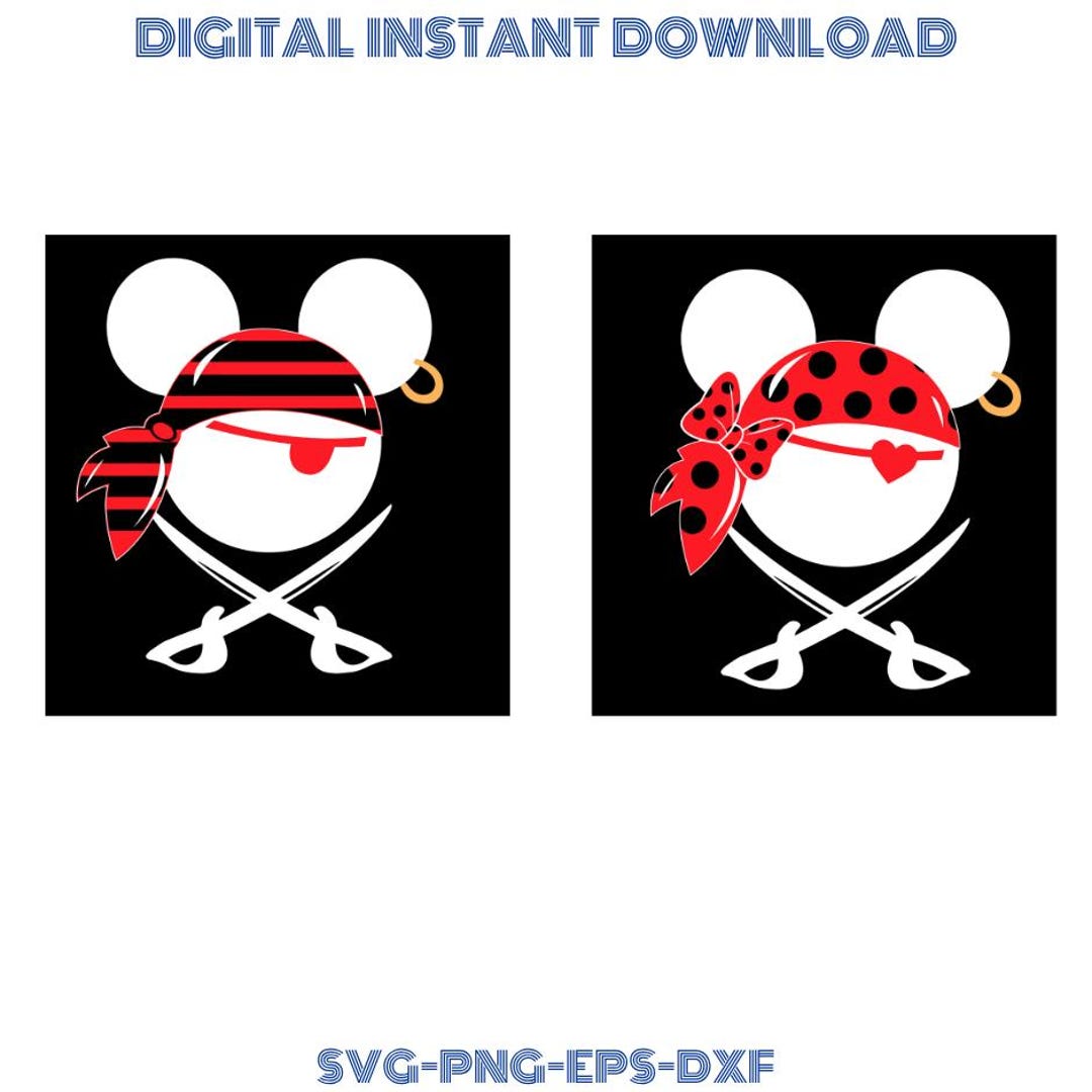 Mickey Minnie Pirate SVG Bundle, Mickey Pirate SVG Bundle, Cut File ...