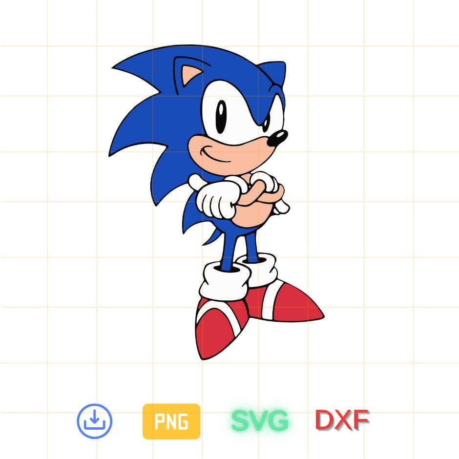 Sonic Svg, Sonic Outline SVG, Sonic Hedgehog Outline SVG, Sonic ...
