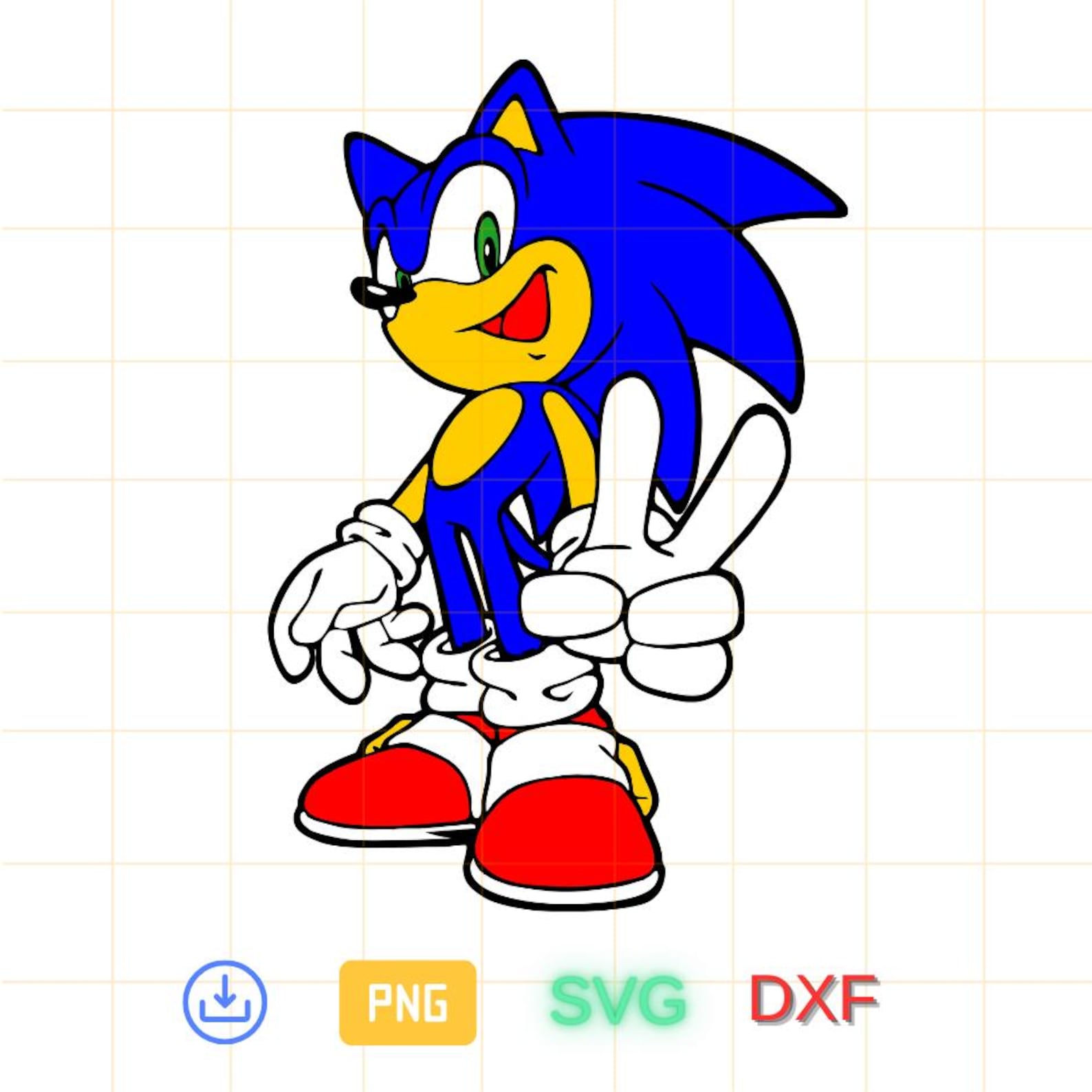 Sonic Svg, Sonic Outline SVG, Sonic Hedgehog Outline SVG, Sonic ...