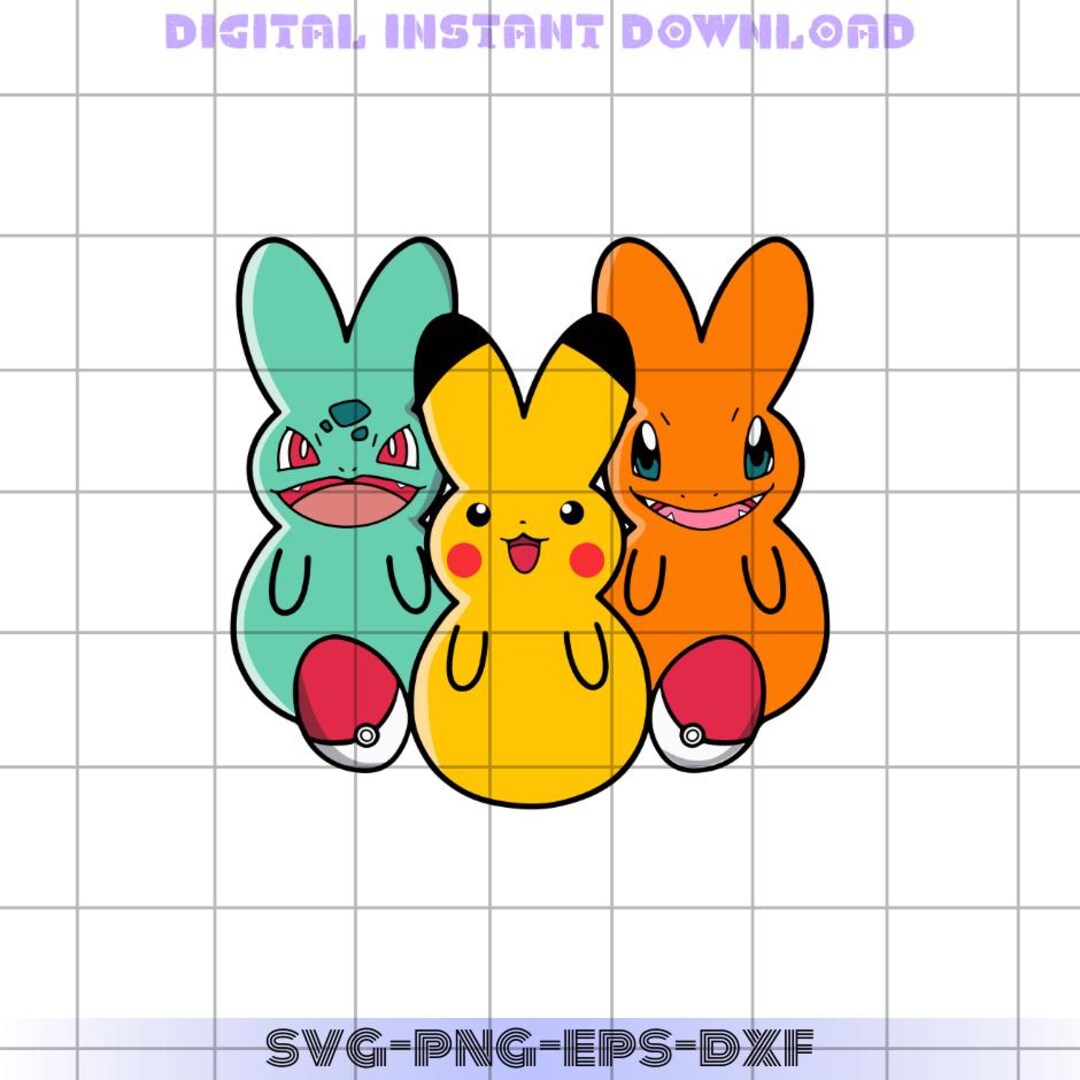 Pokemon Characters Easter Png, Pika Easter Bunny Png, Anime Easter Egg ...