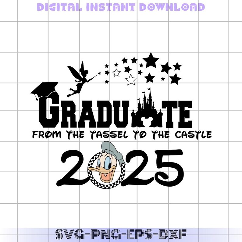 Donald Duck Graduation 2025 Svg, Graduate Png, School Digital File ...