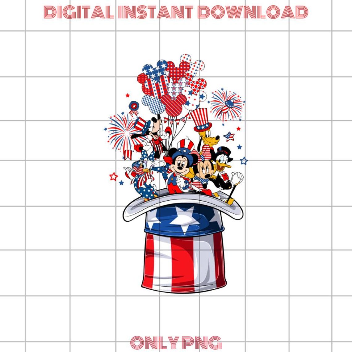 Mickey and Friends 4th of July Png, Family Trip Png, Mickey America Png ...