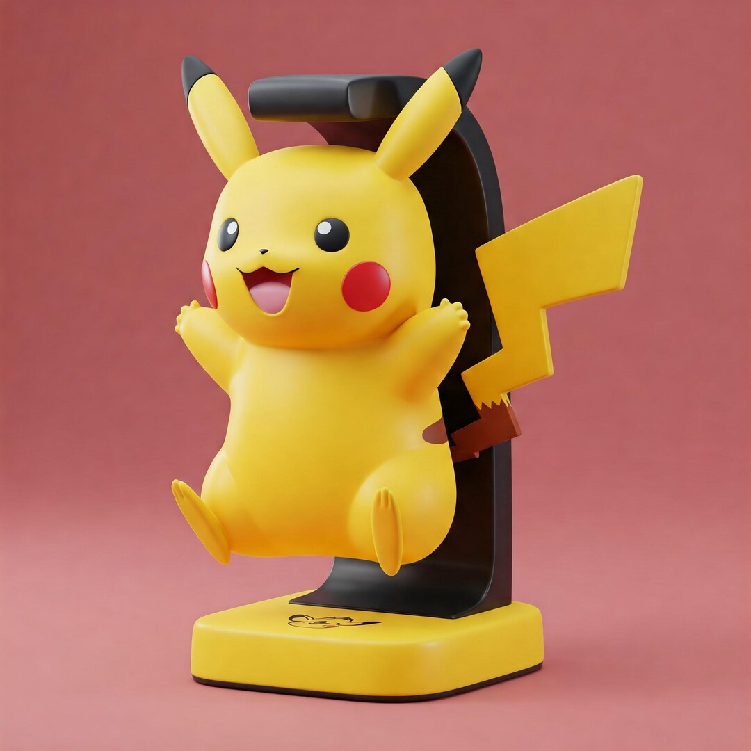 Pikachu Headset, Pokemon Headphone Stand, 3d Printer File, Digital ...