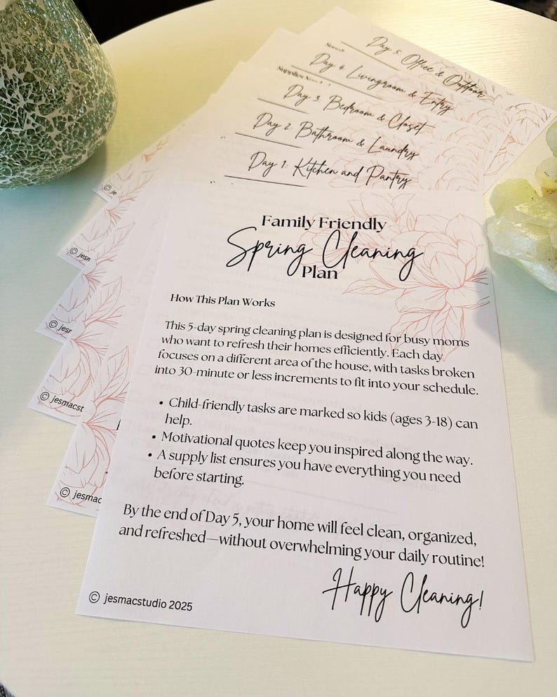 Spring Cleaning Checklist for Busy Moms | 5-day Deep Clean Plan ...