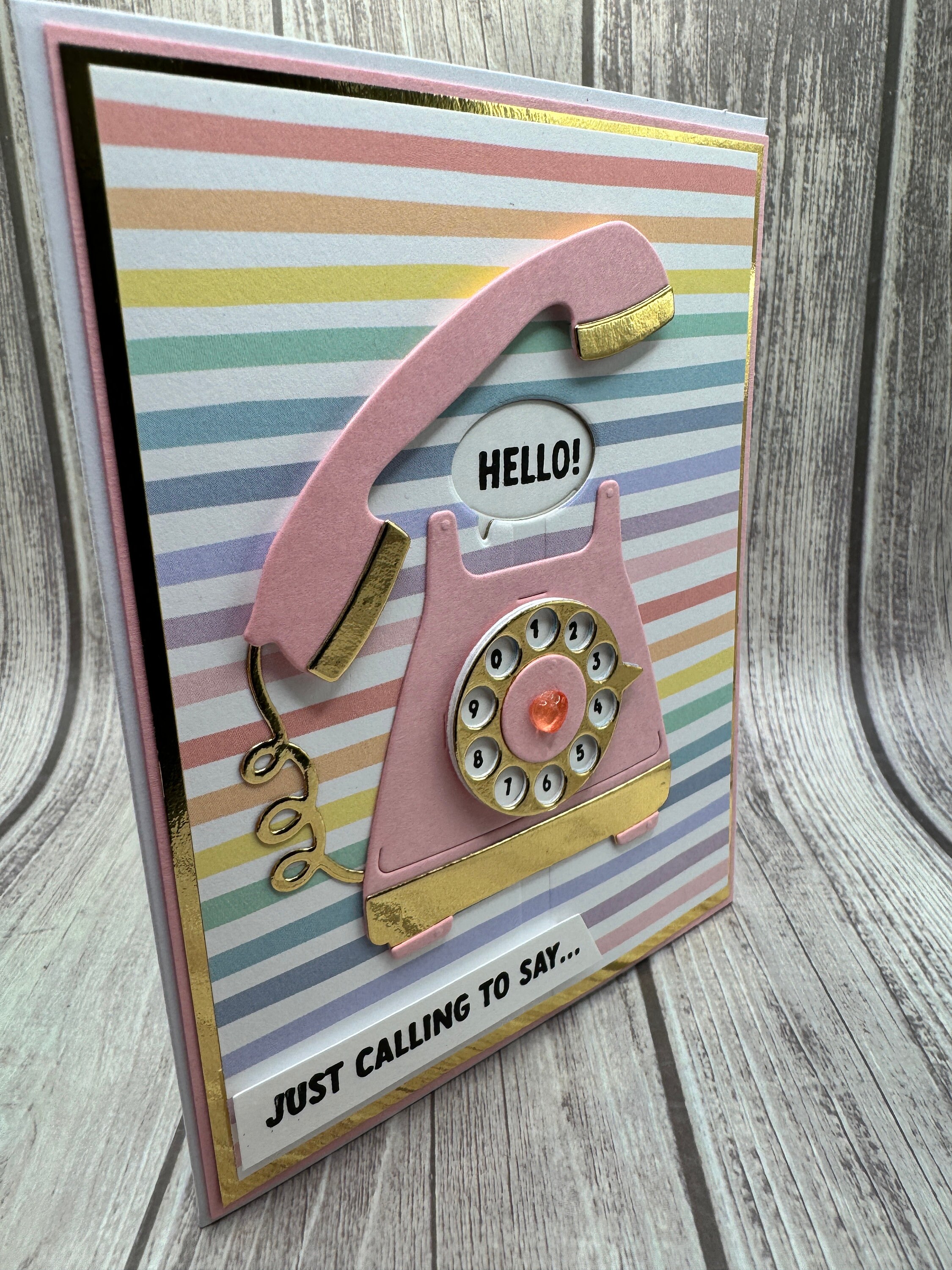 Hello Telephone Blank Notecard, Greetings Card, Handmade Card - Etsy