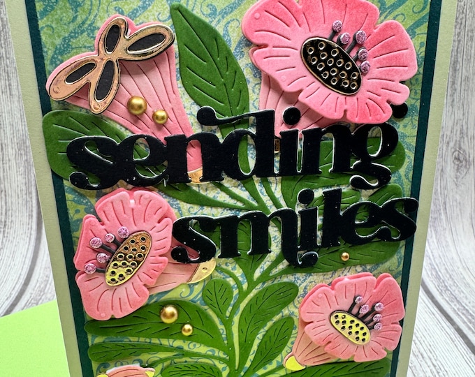 Sending Smiles Card - Blank Notecard, Greetings Card, Handmade Card 4 1 ...
