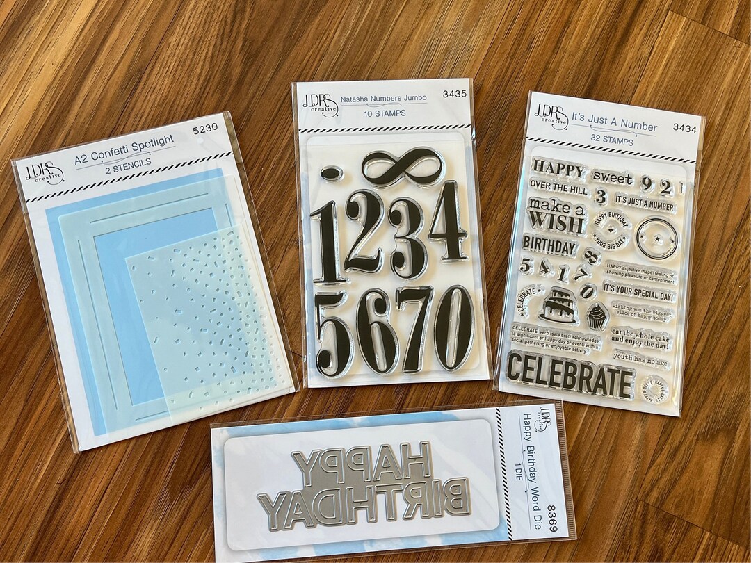 LDRS - Birthday Stamps and Dies and Stencil - NEW - Etsy