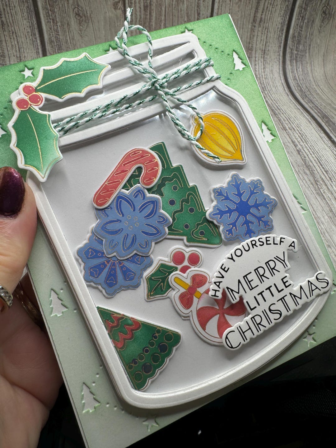 Christmas Cookie Shaker Blank Notecard, Greetings Card, Handmade Card ...