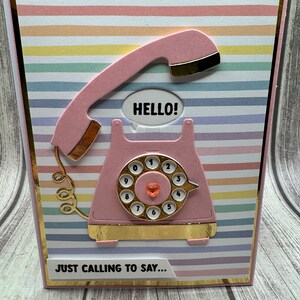 Hello Telephone Blank Notecard, Greetings Card, Handmade Card - Etsy