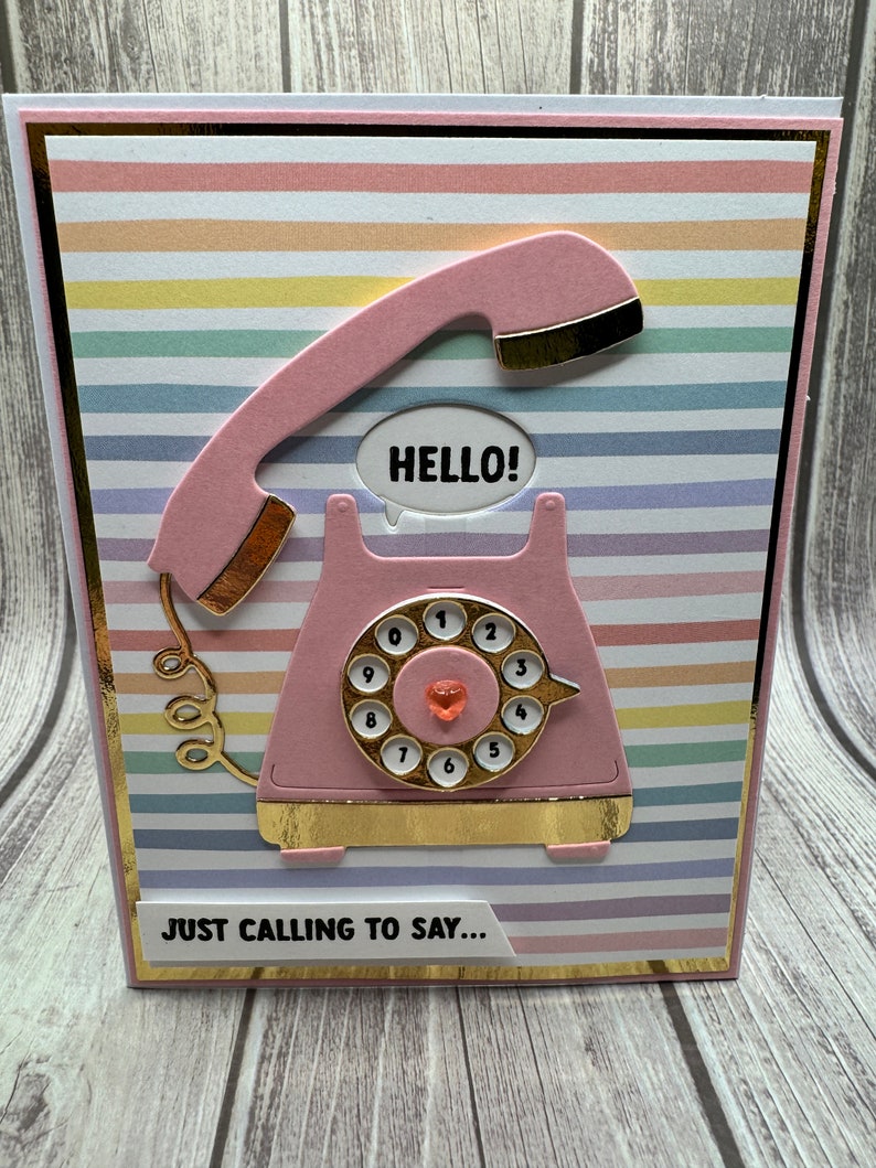Hello Telephone Blank Notecard, Greetings Card, Handmade Card - Etsy