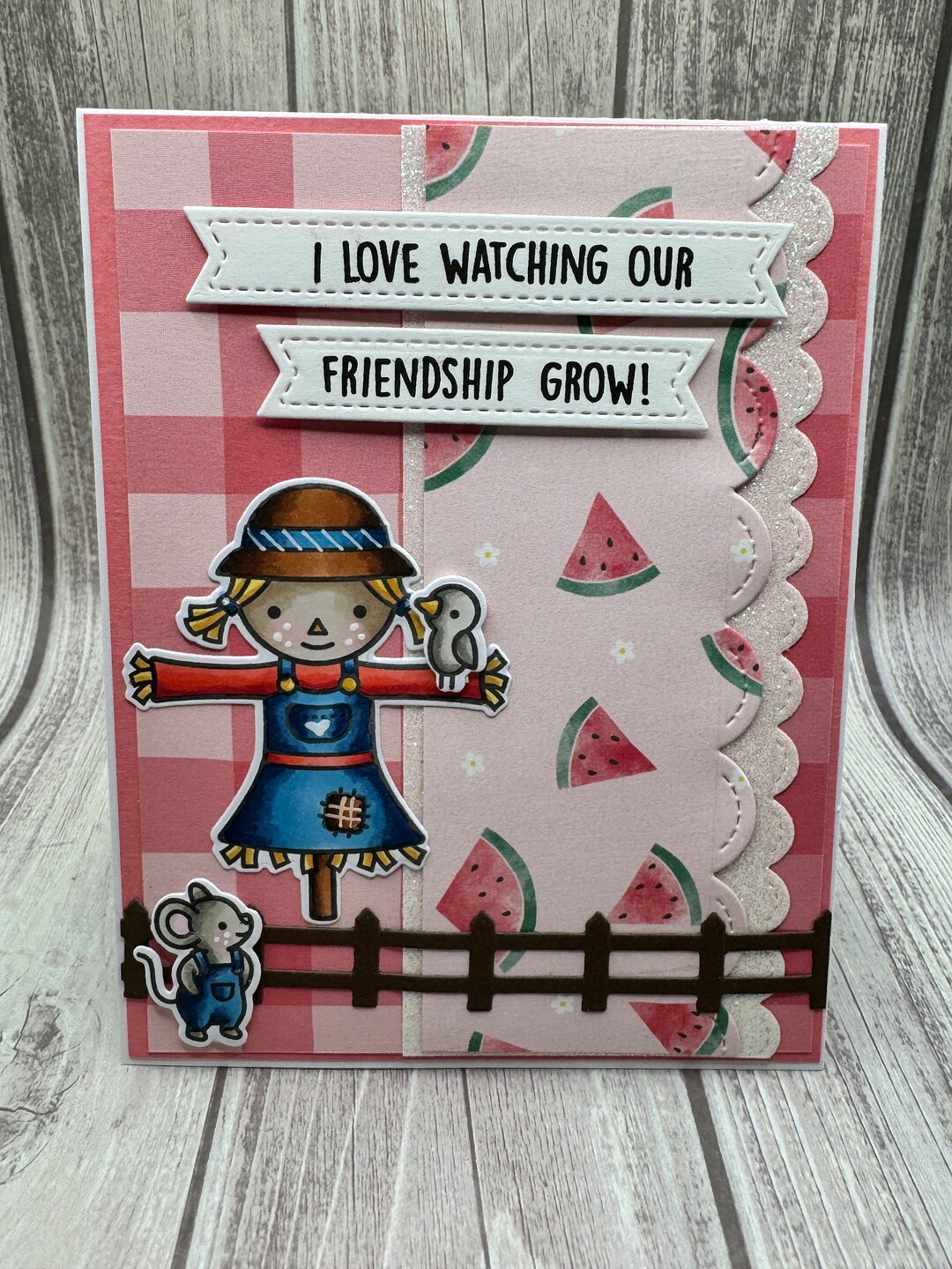 Friendship Grows Pink With Watermelons - Blank Notecard, Greetings Card ...