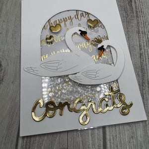 Wedding Swan Congrats - Blank Notecard, Greetings Card, Handmade Card ...