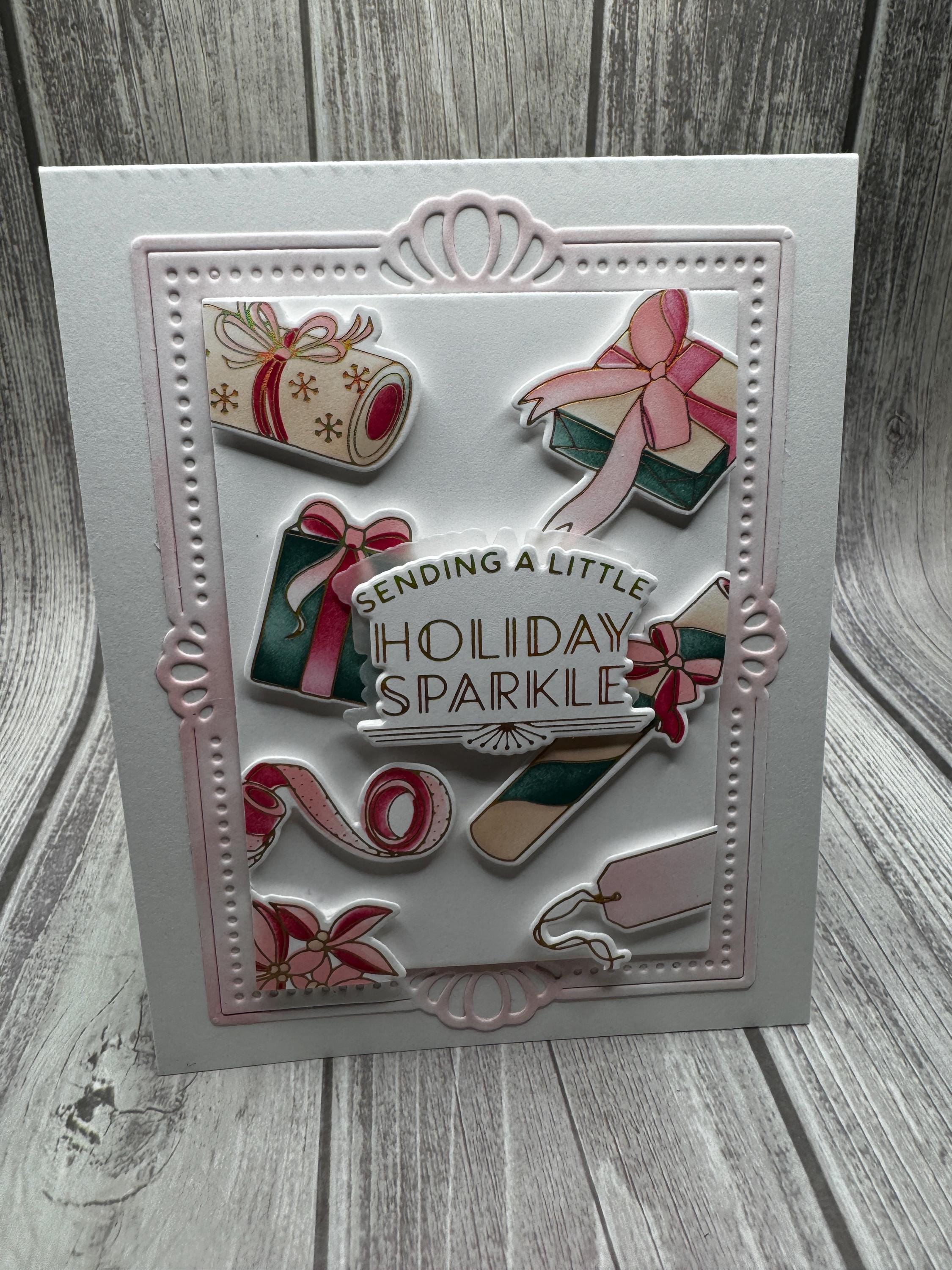 Christmas Holiday Sparkle Blank Notecard, Greetings Card, Handmade Card ...