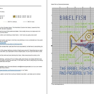 Babel Fish Cross Stitch Pattern Hitchhiker's Guide to the Galaxy - Etsy