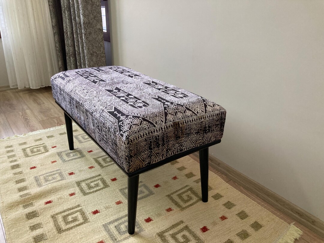 Ottoman Bench Coffee Table Vintage Ottoman Footsool Upholstered Bench Table Ottomans Poufs Kilim ...