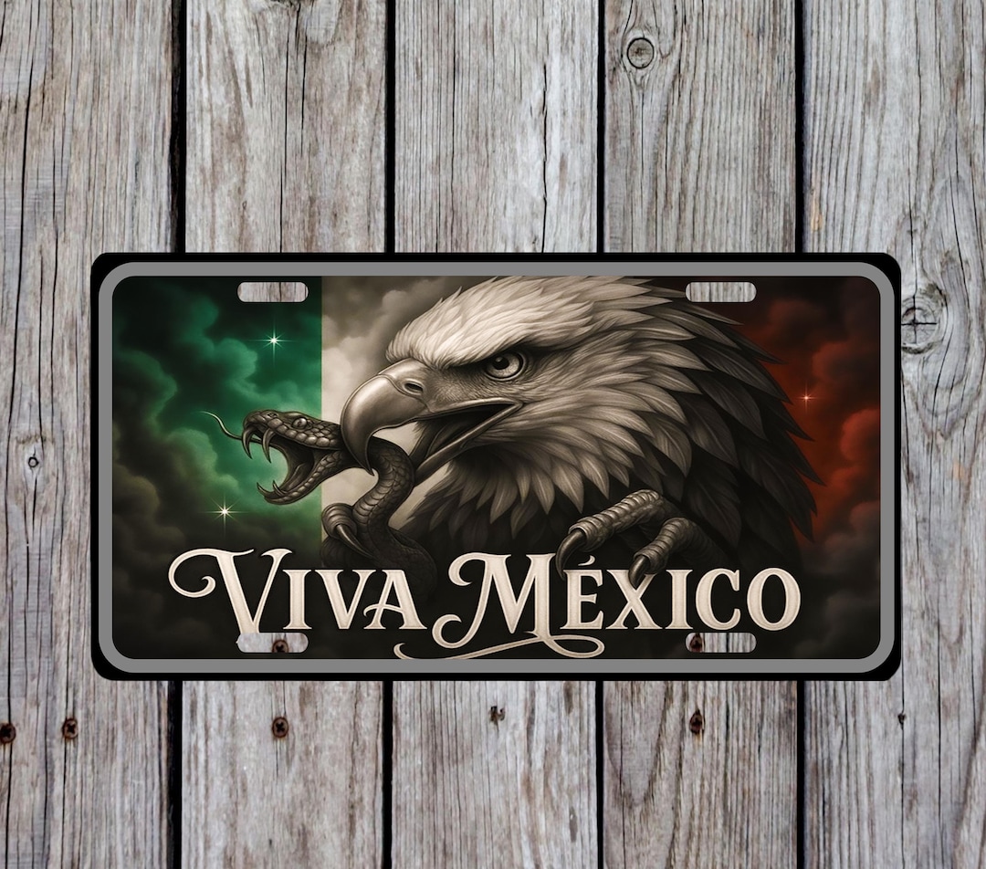 Mexico Eagle License Plate Design PNG, Mexican Flag Art, Patriotic Car ...