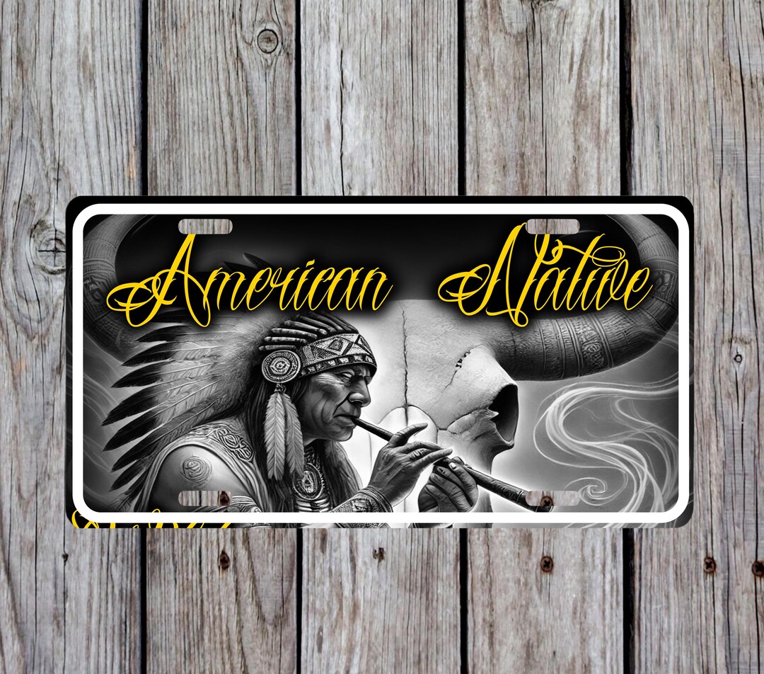 Native American Warrior, Native License Plate Sublimation Design PNG ...