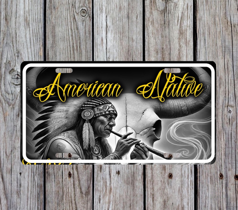 Native American Warrior, Native License Plate Sublimation Design PNG ...