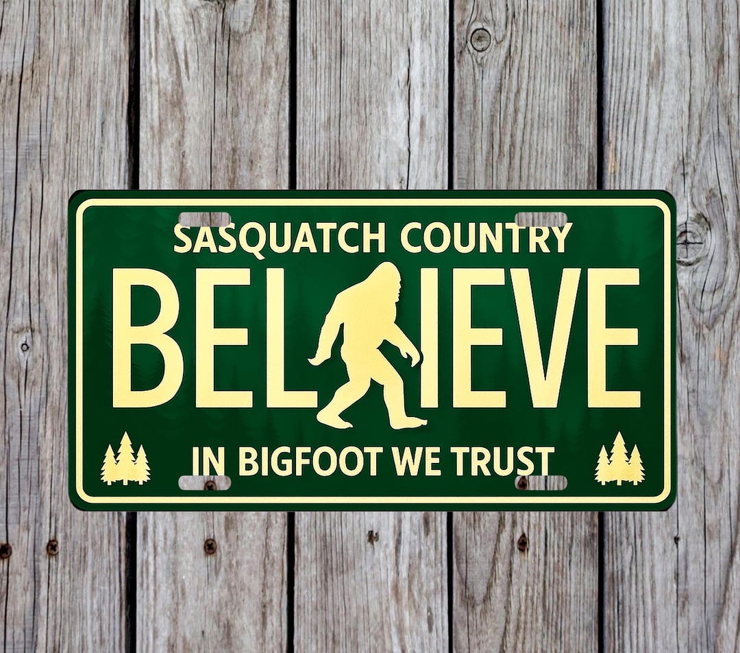 Bigfoot License Plate PNG, Sasquatch License Plate Sublimation Design ...