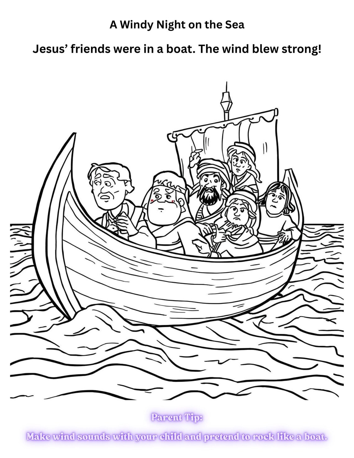 Jesus Walks on Water Coloring Book: Christian Kids Activity (digital ...