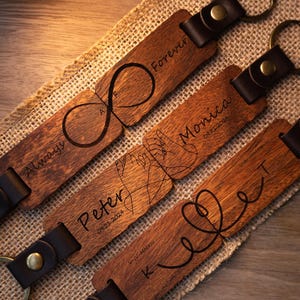 Personalized Couple Keychain Set Engraved Keychain With Names,dates ...