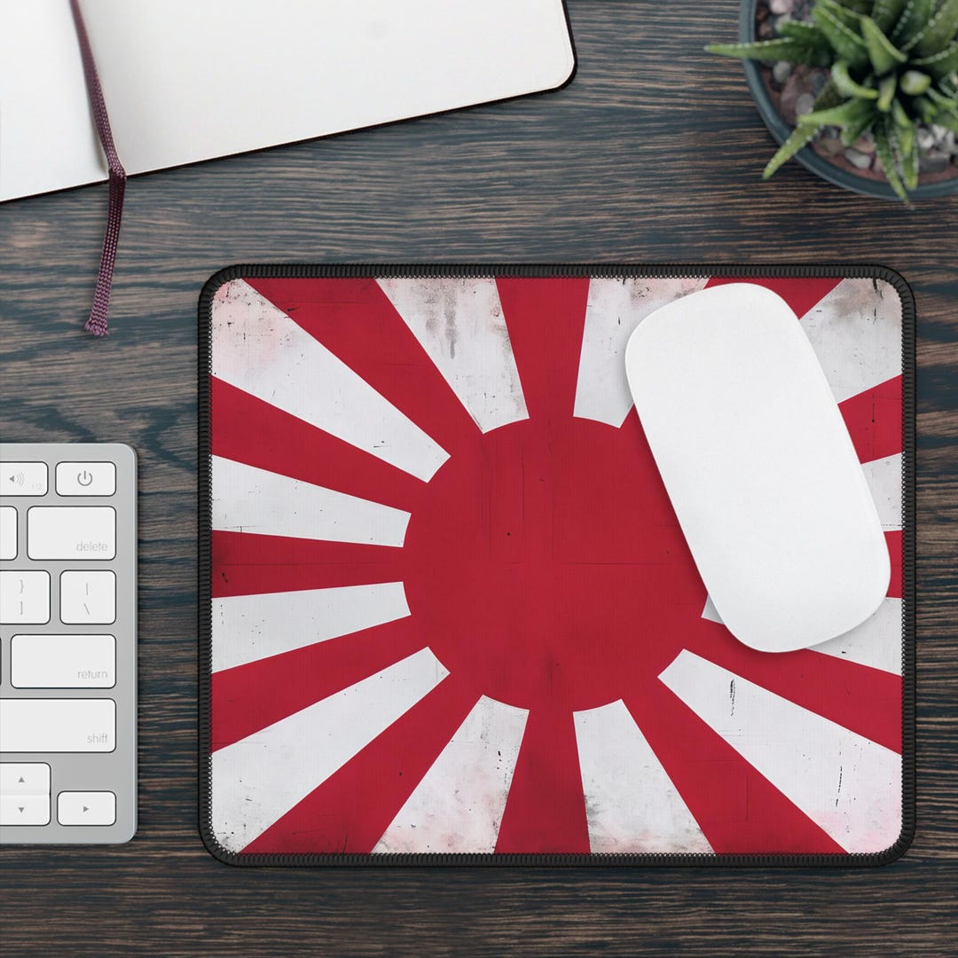 Rising Sun Flag Gaming Mouse Pad | Japanese Radiant Sun Desk Mat - Etsy