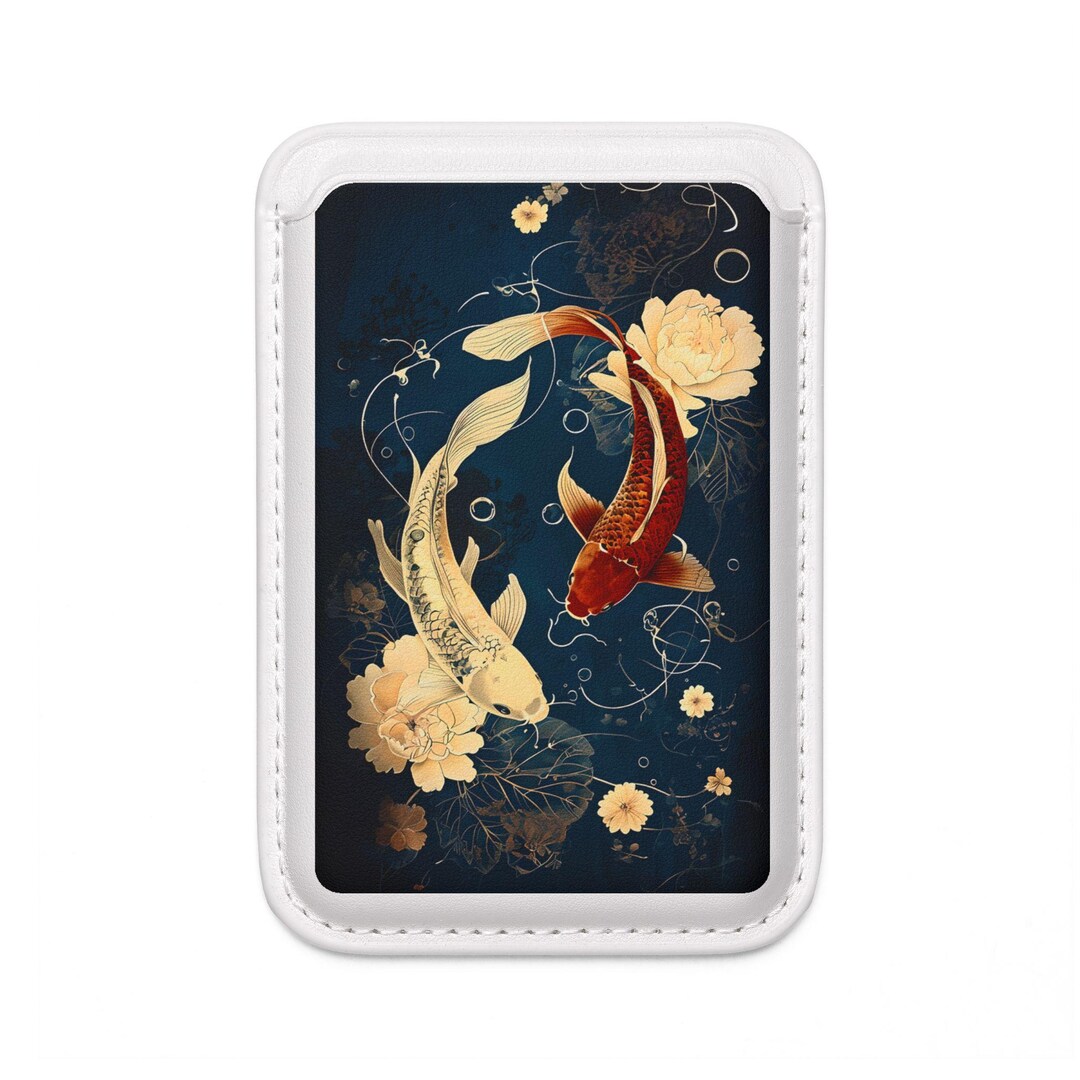Koi Fish Art Wallet | Magsafe Vegan Cardholder - Etsy