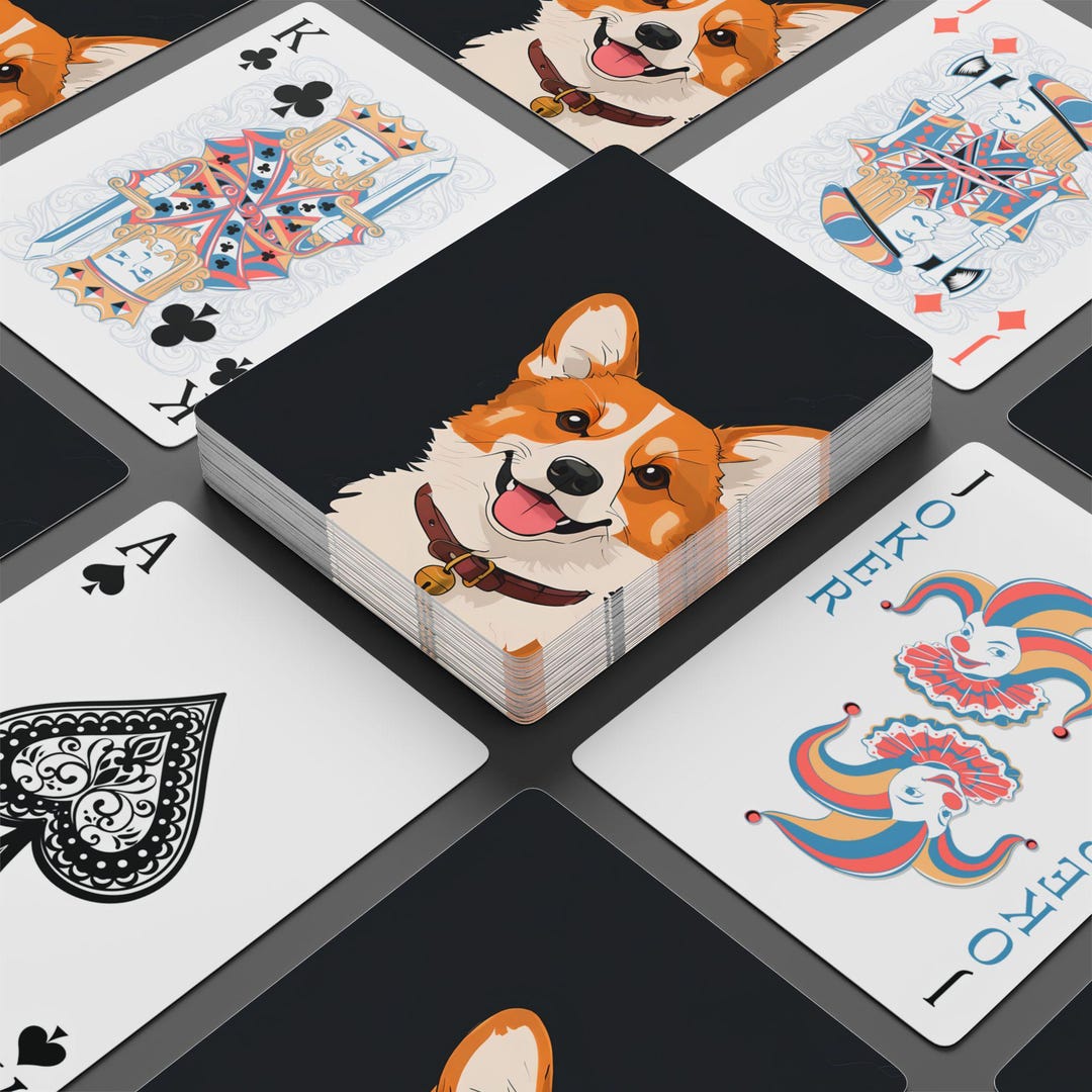 Corgi Poker Playing Cards | Dog Art Deck - Etsy