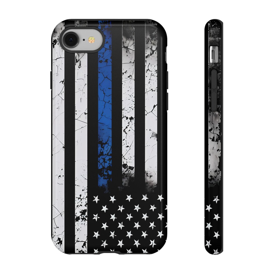 Thin Blue Line Phone Case - Support Law Enforcement - Durable Tough ...