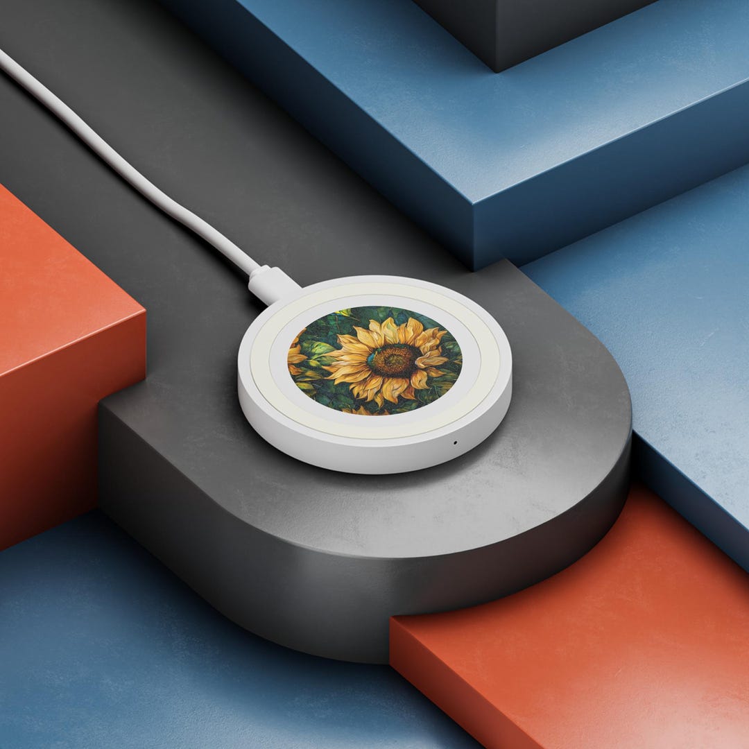 Sunflower Wireless Charging Pad, Floral Phone Charger, Eco-friendly ...