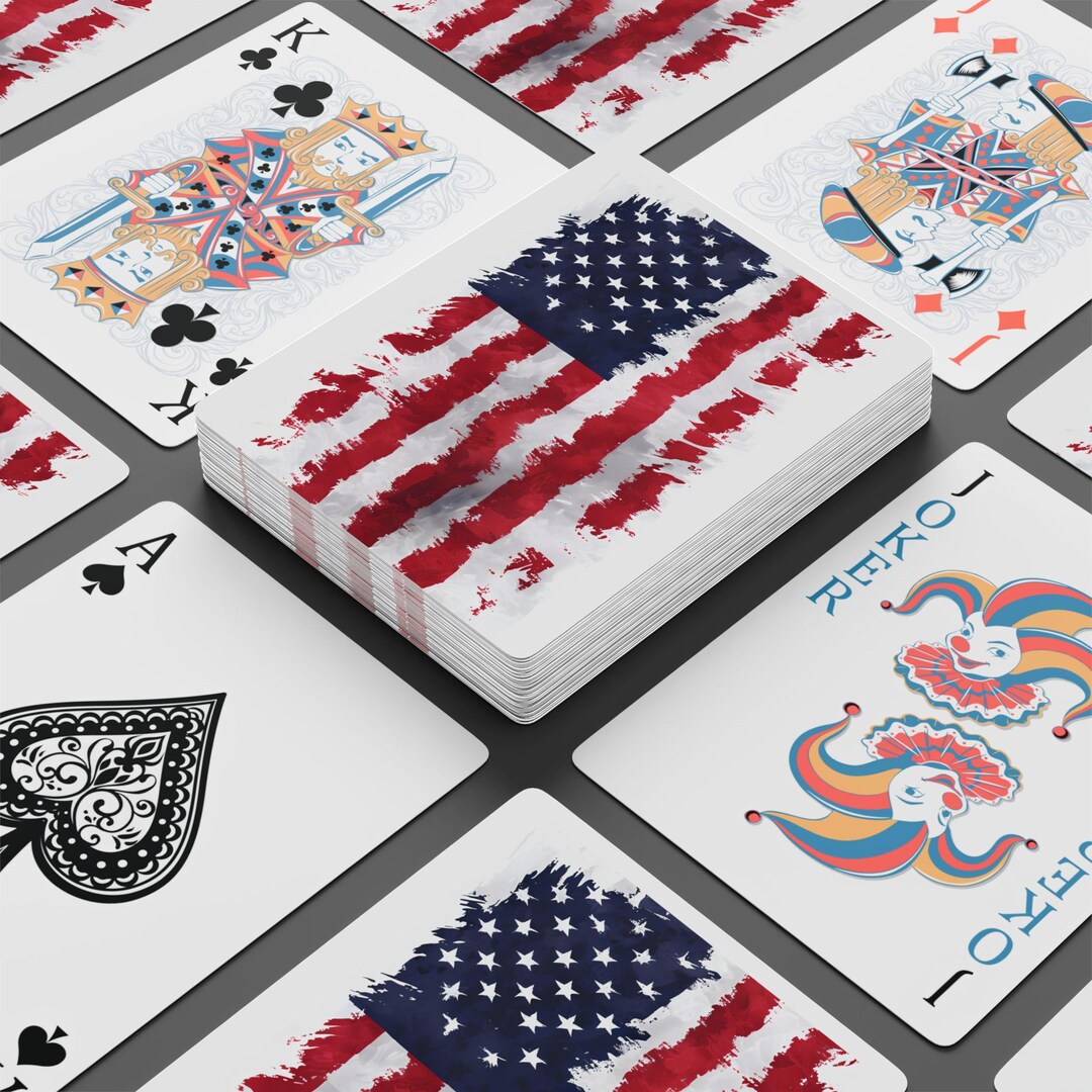 American Flag Poker Cards, USA Theme Playing Cards - Etsy