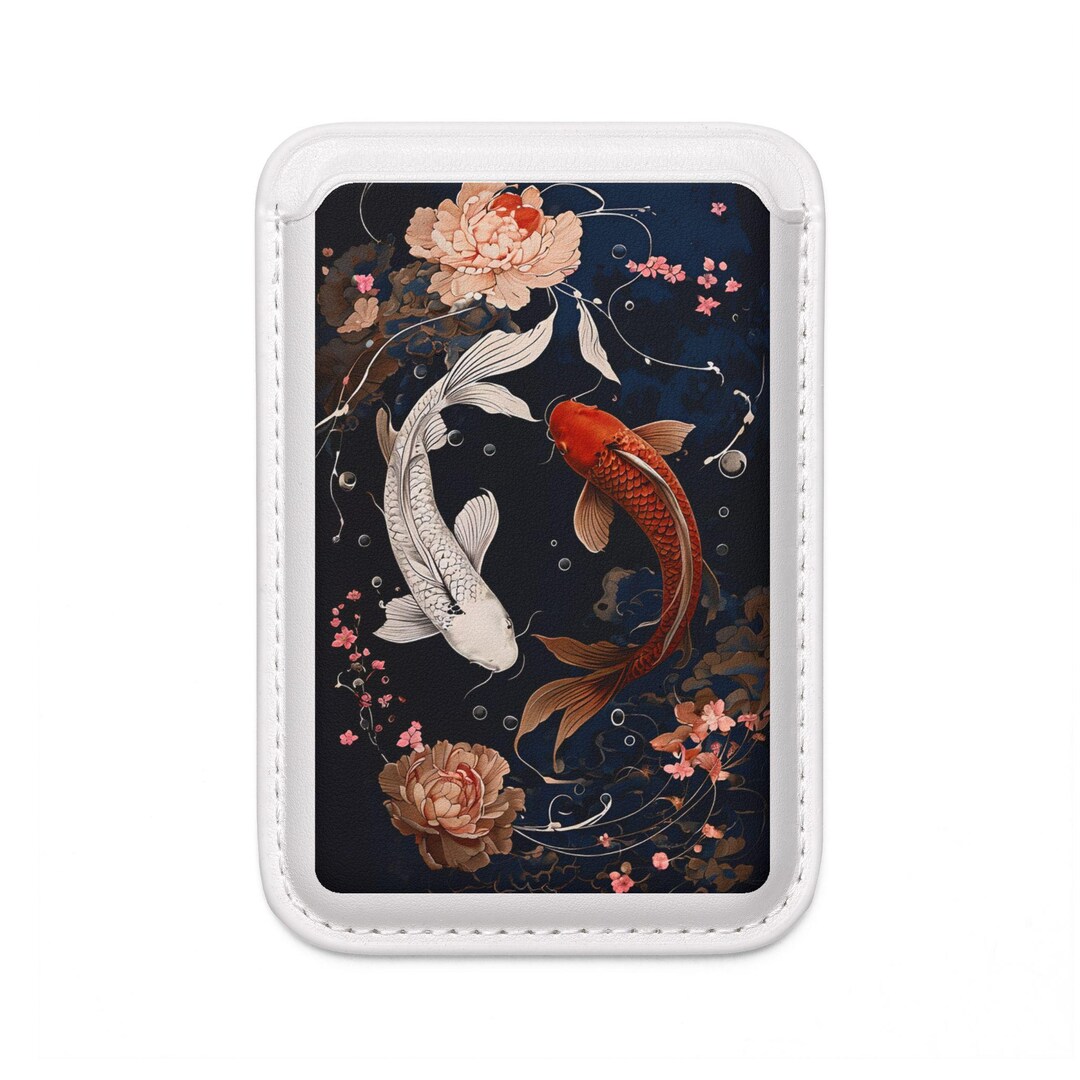 Koi Fish Yin Yang Wallet | Magsafe Compatible Vegan Wallet - Etsy