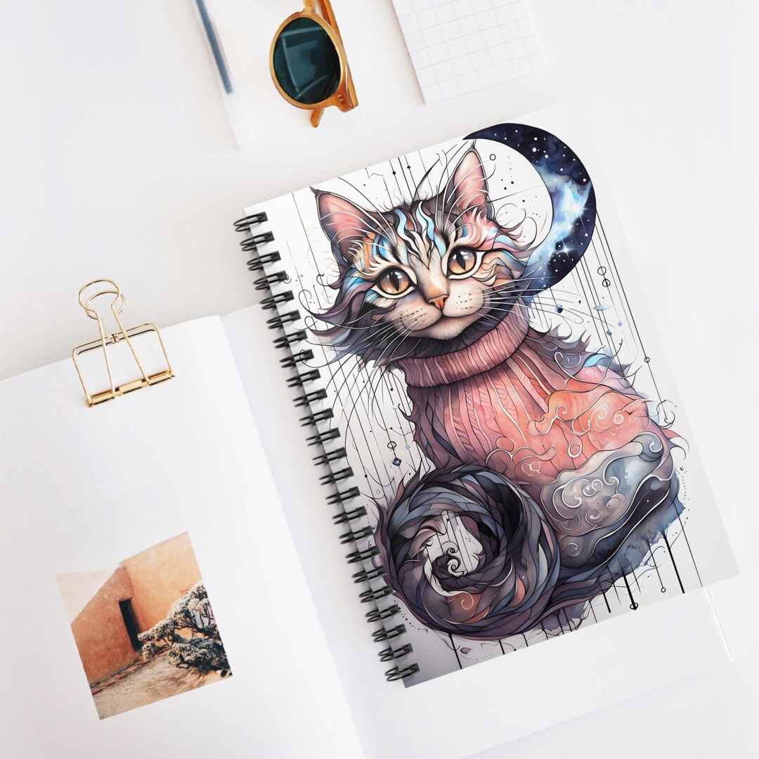 Whimsical Cat Spiral Notebook, Cute Cat Lover Gift, Journaling, School ...