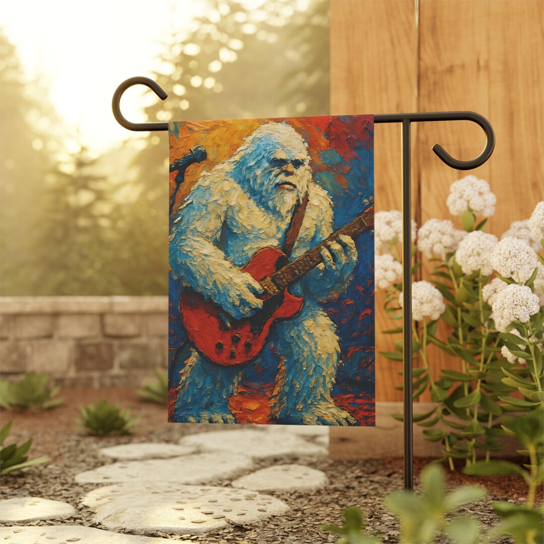 Yeti Garden Banner: Poly Poplin-canvas Whimsical Lawn Flag - Etsy