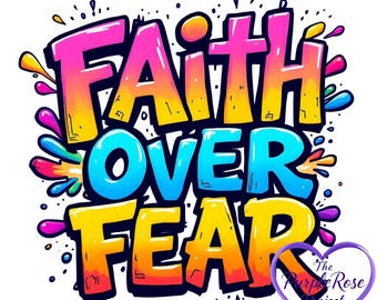 Faith Over Fear Blue and Gold PNG for Sublimation - Etsy