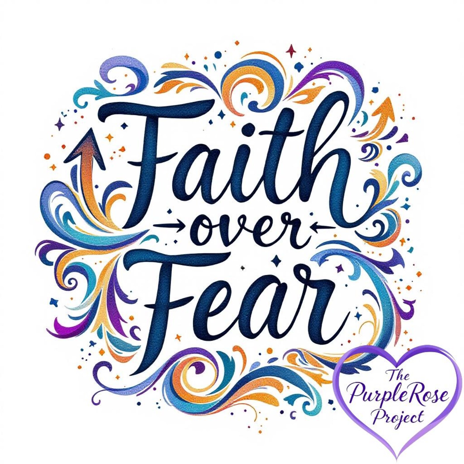 Faith Over Fear Blue and Gold PNG for Sublimation - Etsy