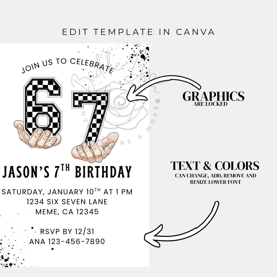 6 7 Birthday Invitation | Six Seven Party Invite | Gen Z | Gen Alpha ...