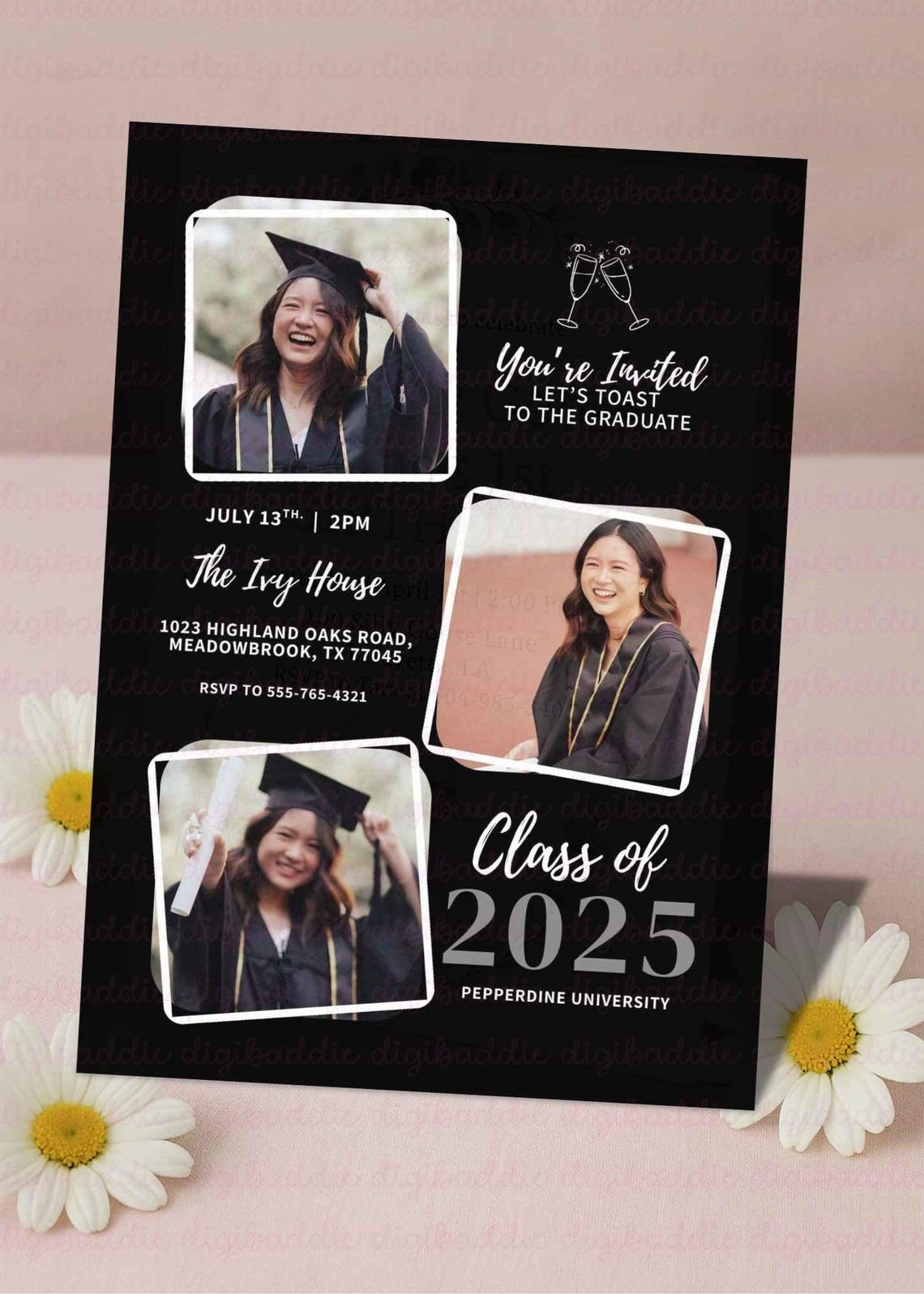 Graduation Invitation Template Class of 2025 Editable Digital Download ...