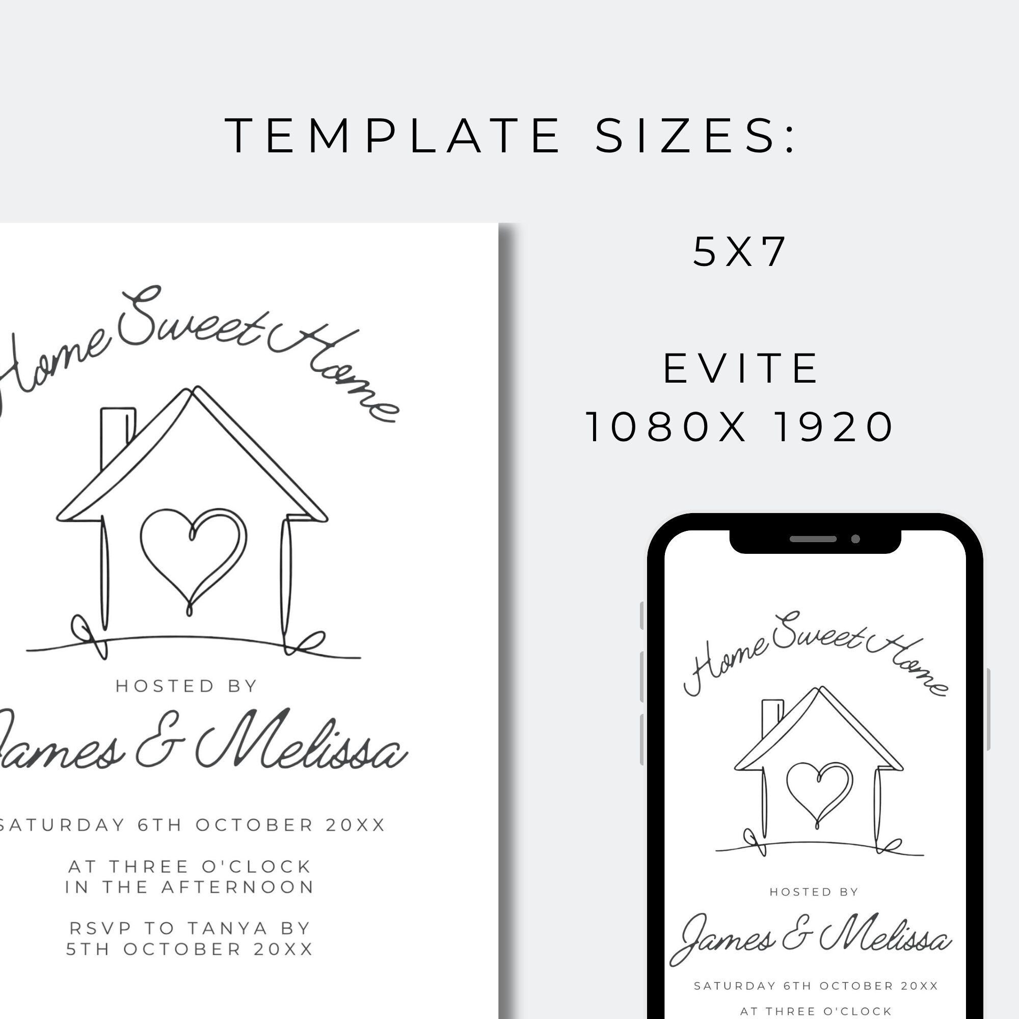 Editable House Warming Invite Minimal Open House Housewarming Invite ...