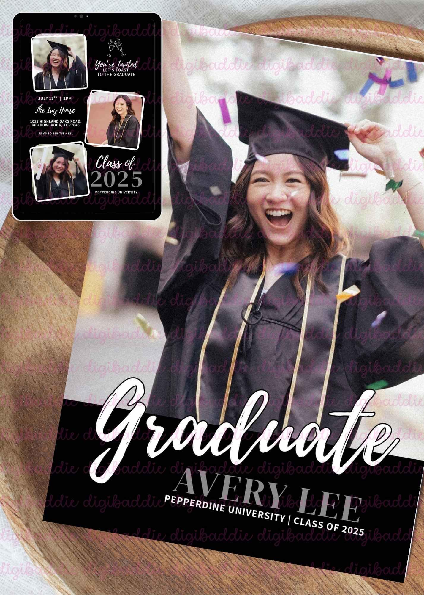 Graduation Invitation Template Class of 2025 Editable Digital Download ...