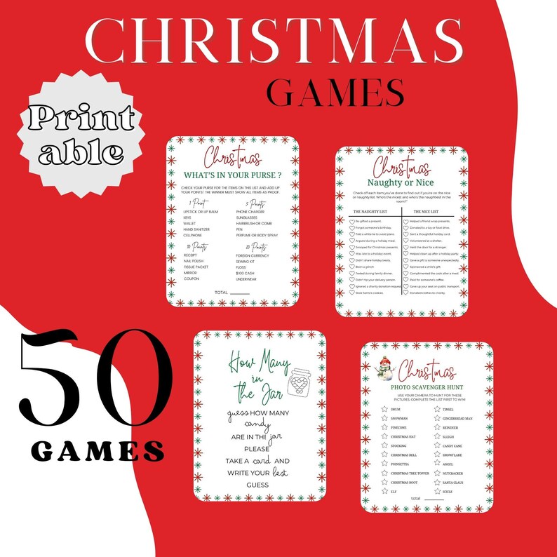 Printable Christmas Game Bundle Christmas Party Games Christmas Games ...
