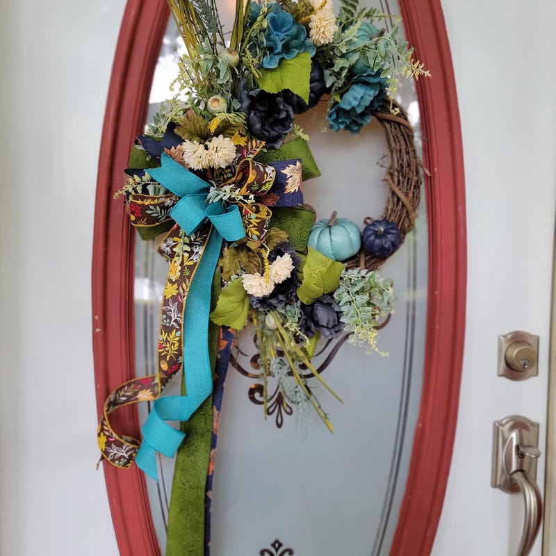 Teal Fall Decor - Etsy