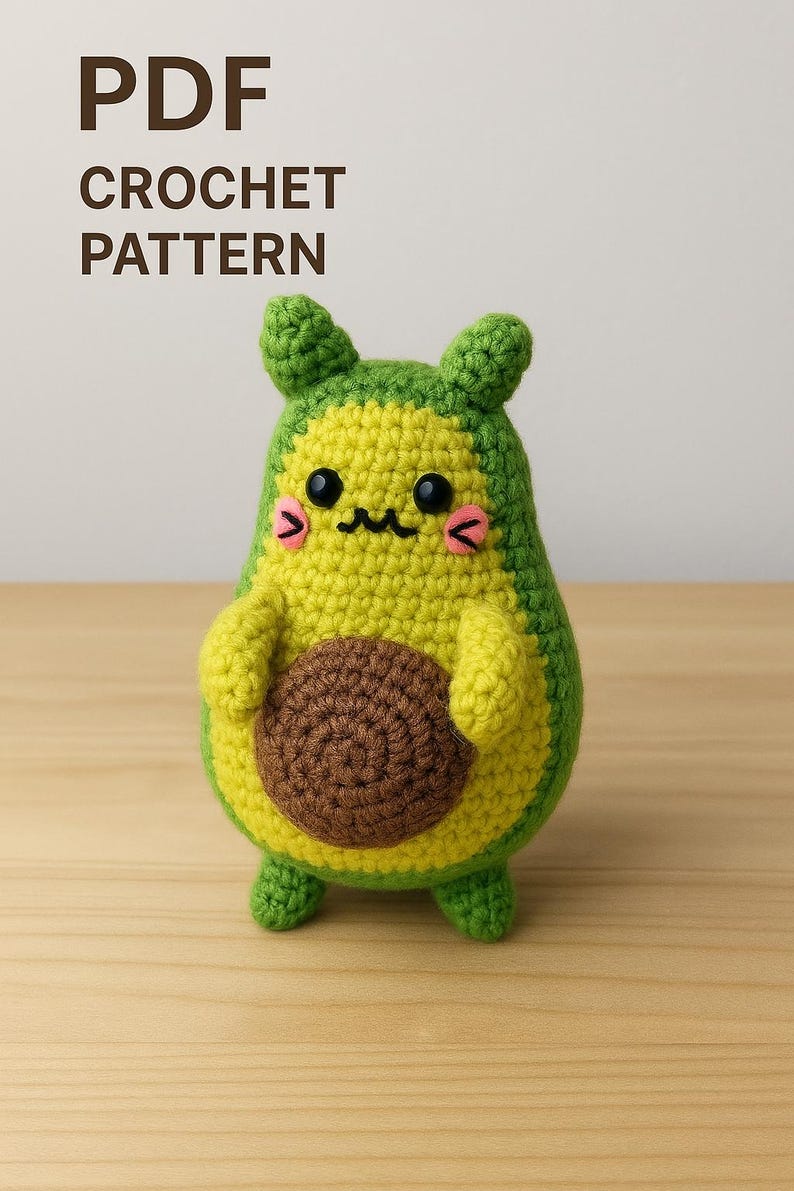 Avocado Amigurumi Crochet Pattern - Etsy