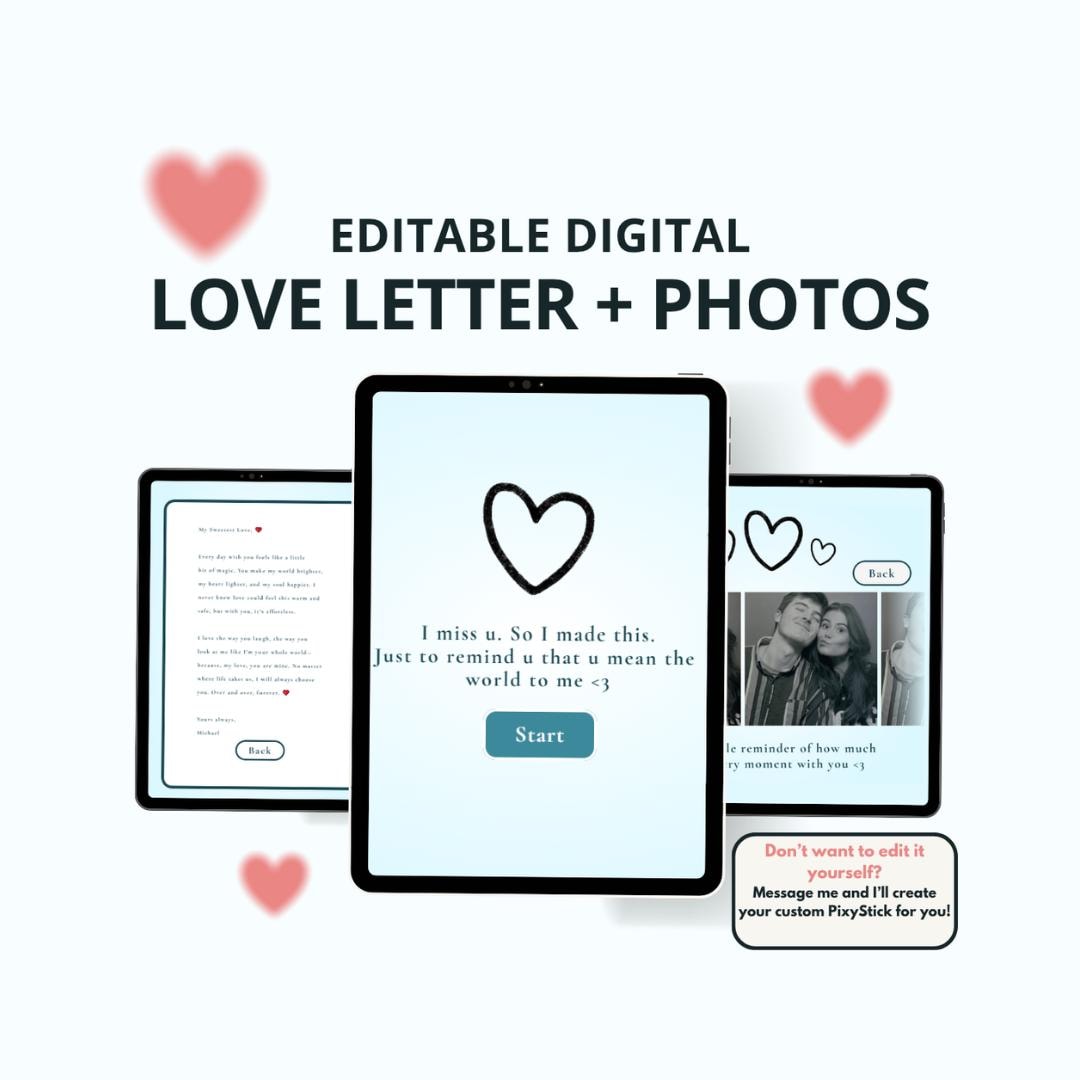 Animated Digital Love Letter Template: Romantic Photo Gift - Etsy