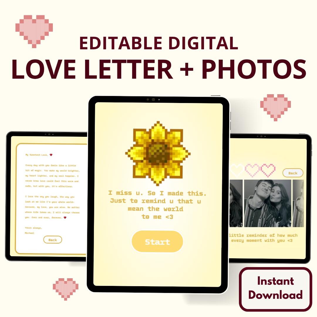 Animated Digital Love Letter With Photos (instant Download) - Etsy