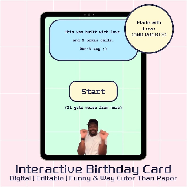 Funny Interactive Birthday Card: Customizable Pixystick Digital Gift - Etsy