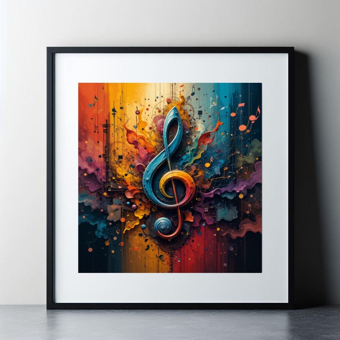 Jazz Music Notes Poster in Square Format: Modern Abstract Art Print - Etsy