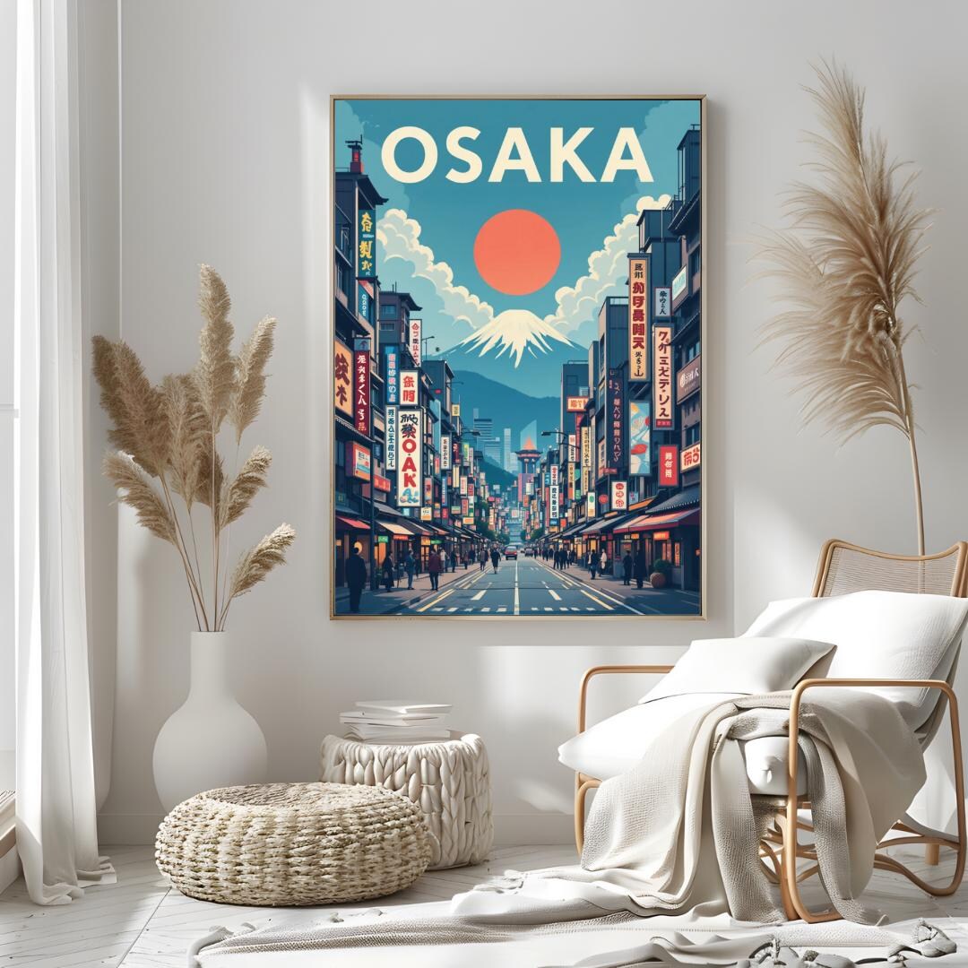 Osaka Japan Travel Poster: Asian City Art Print - Etsy