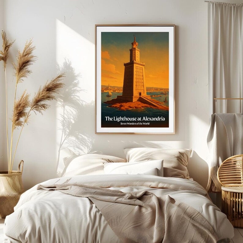 The Lighthouse at Alexandria Poster: Seven Wonders of the World Art ...